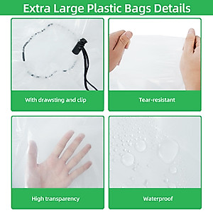 Toy Storage Bags, 10Pcs Reusable Mesh Bags and 2Pcs Large Clear Toy Storage Bags with Drawstring, Toy Organizer Bags for Kids Puzzle Building Blocks Balls and Dolls, Produce Bags for Fruits, Vegetable