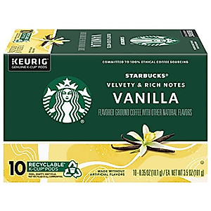 Starbucks Flavored Coffee K-Cup Pods, Vanilla Flavored Coffee, Made without Artificial Flavors, Keurig Genuine K-Cup Pods, 10 CT K-Cups/Box (Pack of 3 Boxes)