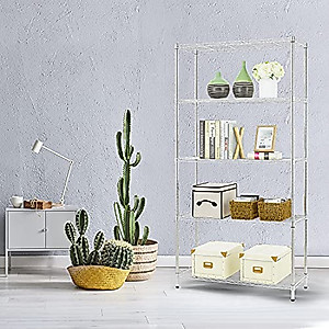 HCY Garage Shelving, 72*36*14inch Metal Shelves 5 Tier Wire Shelving Unit Adjustable Heavy Duty Sturdy Steel Shelving for Pantry Garage Kitchen (Chrome)