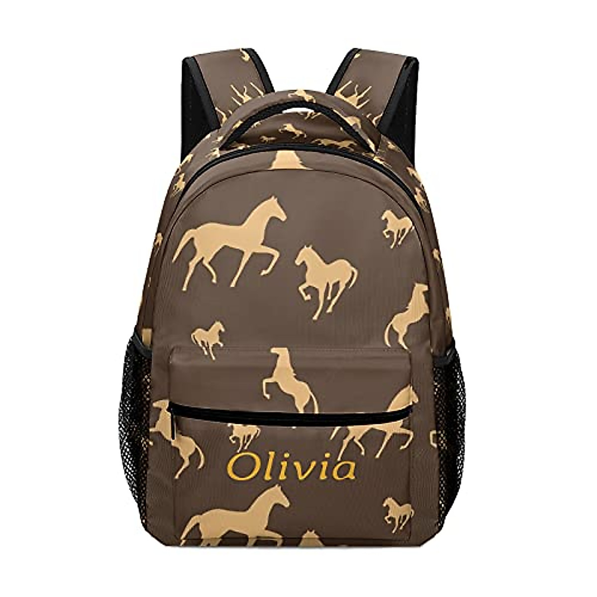 Cute Funny Horse Bag Backpack Personalized Name Waterproof for Boys Gift