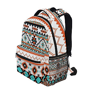 AUUXVA Ethnic Aztec Geometric Backpack Travel School Shoulder Bag for Kids Boys Girls Women Men