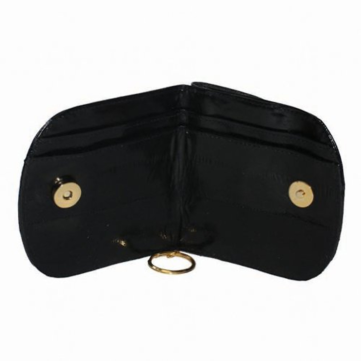 MARSHAL Eelskin Women Wallet with Pull Out Key Chain (Black)