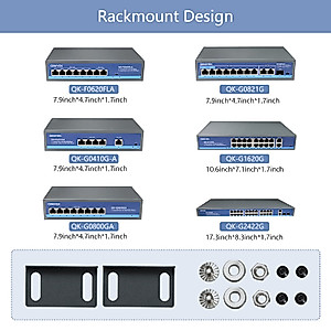 8 Port Ethernet Unmanaged POE+ Switch, 2 Uplink Gigabit Ports, 1*1.25G SFP Port , 120W 802.3af/at ,Unmanaged Plug and Play, Desktop or Wall-Mounted Smart Ethernet Switch