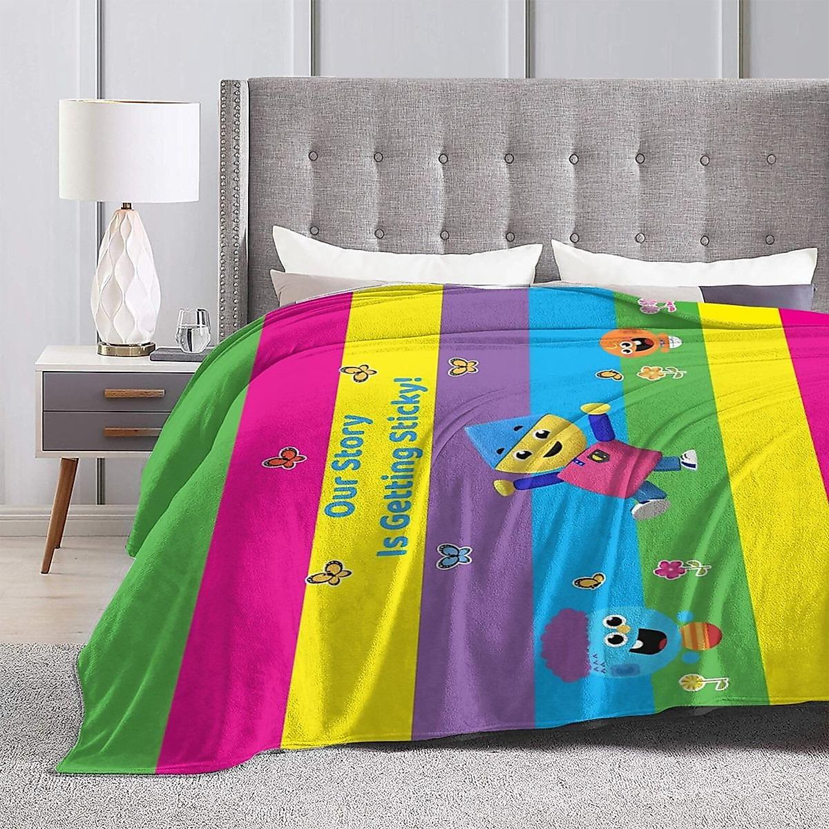 Charlie's Colorforms City Blanket Soft Cozy Fleece Throw Blanket Plush Lightweight Warm Fuzzy Flannel Blankets and Throws for Boys Girls Adults Couch Sofa Bed 50"X40"