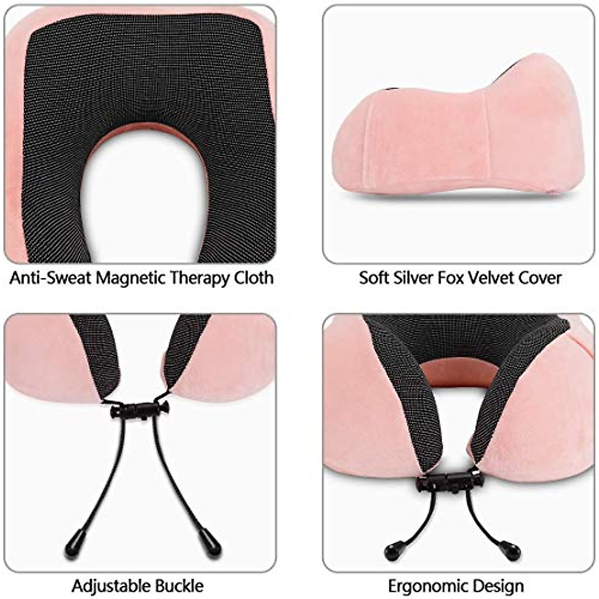 DYD Travel Pillow Memory Foam Neck Pillow for Airplane Washable Velour Cover Ergonomic Neck Support Pillow with Sleep Mask & Earplugs