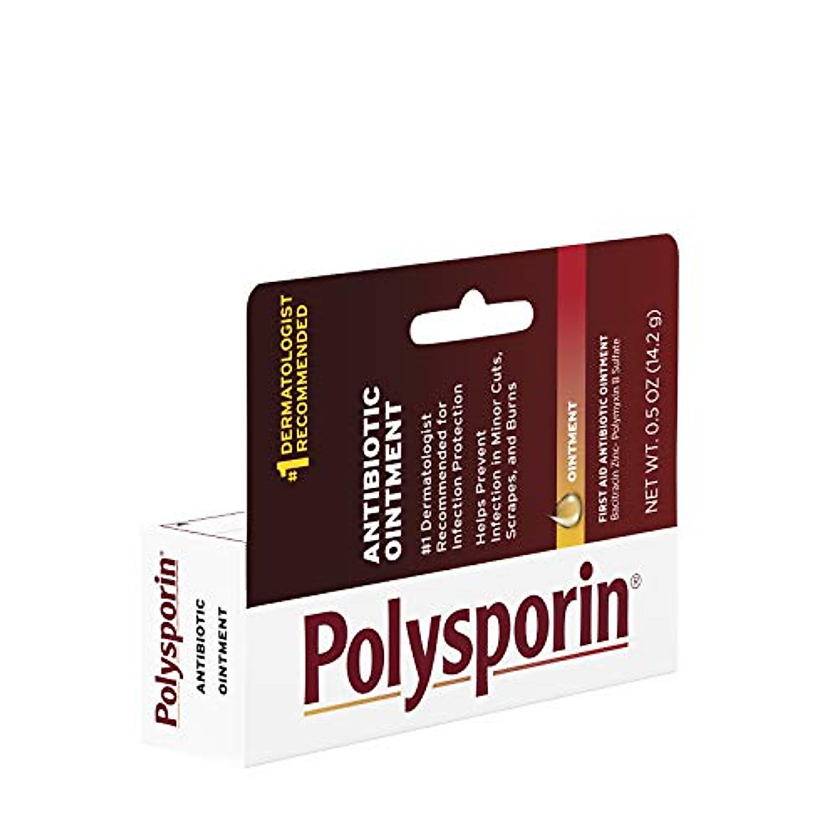 Polysporin First Aid Topical Antibiotic Skin Ointment with Bacitracin Zinc & Polymyxin B Sulfate, for Infection Protection & Wound Care, Neomycin-Free, Travel Size, 0.5 oz