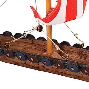 Haokaini Traditional Chinese Dragon Head Pirate Sailboat Resin Crafted Boat Model Viking Pirate Ship Art Craft Boat Ofiice Decoration
