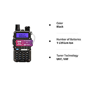 BAOFENG UV-5R MK5 (3rd Gen of UV-5R) 8 Watt Max Power. Mirkit Edition Full Kit Ham Radio with Baofeng Battery 1800 mAh & Lanyard & Mirkit Channel-List & USA Warranty