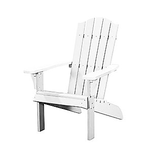 Vobelta Adirondack Chair, Premium Poly Lumber, Ergonomic Design and Comfort, Heavy Duty, Weatherproof, Outdoor Patio Garden Classic Adirondack Chairs, Waves Collection (White)