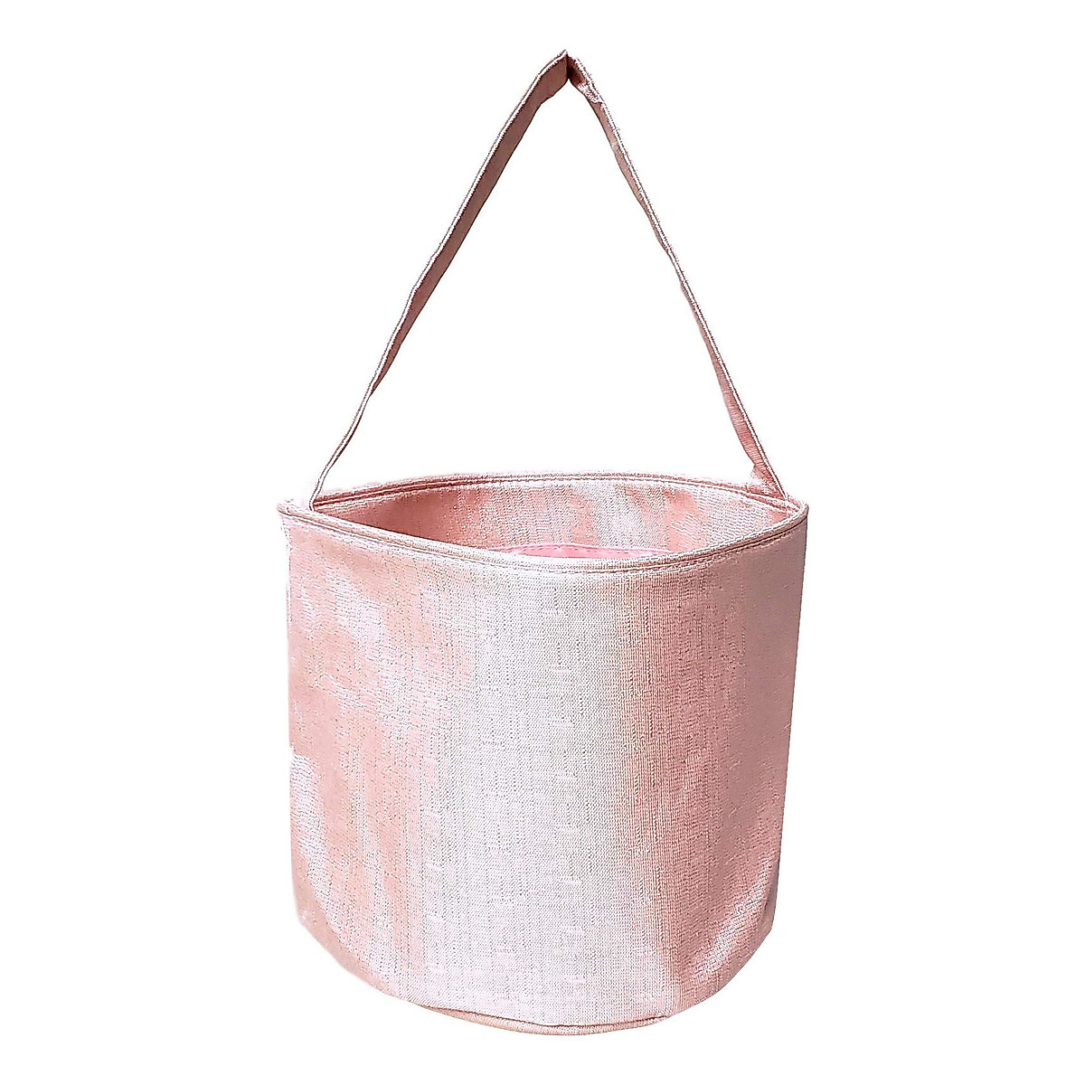 Girls Shimmer Fabric Easter Egg Basket Bucket Tote Bag Gift for Kids Pink Purple - Can be Personalized (Pink - Personalized Name)