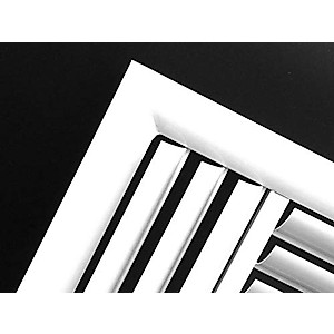 8"w X 8"h 4-Way Aluminum Curved Blade Adjustable Air Supply HVAC Diffuser - Full Control Vertical/Horizontal Airflow Direction - Vent Duct Cover [Outer Dimensions: 9.65"w X 9.65"h]