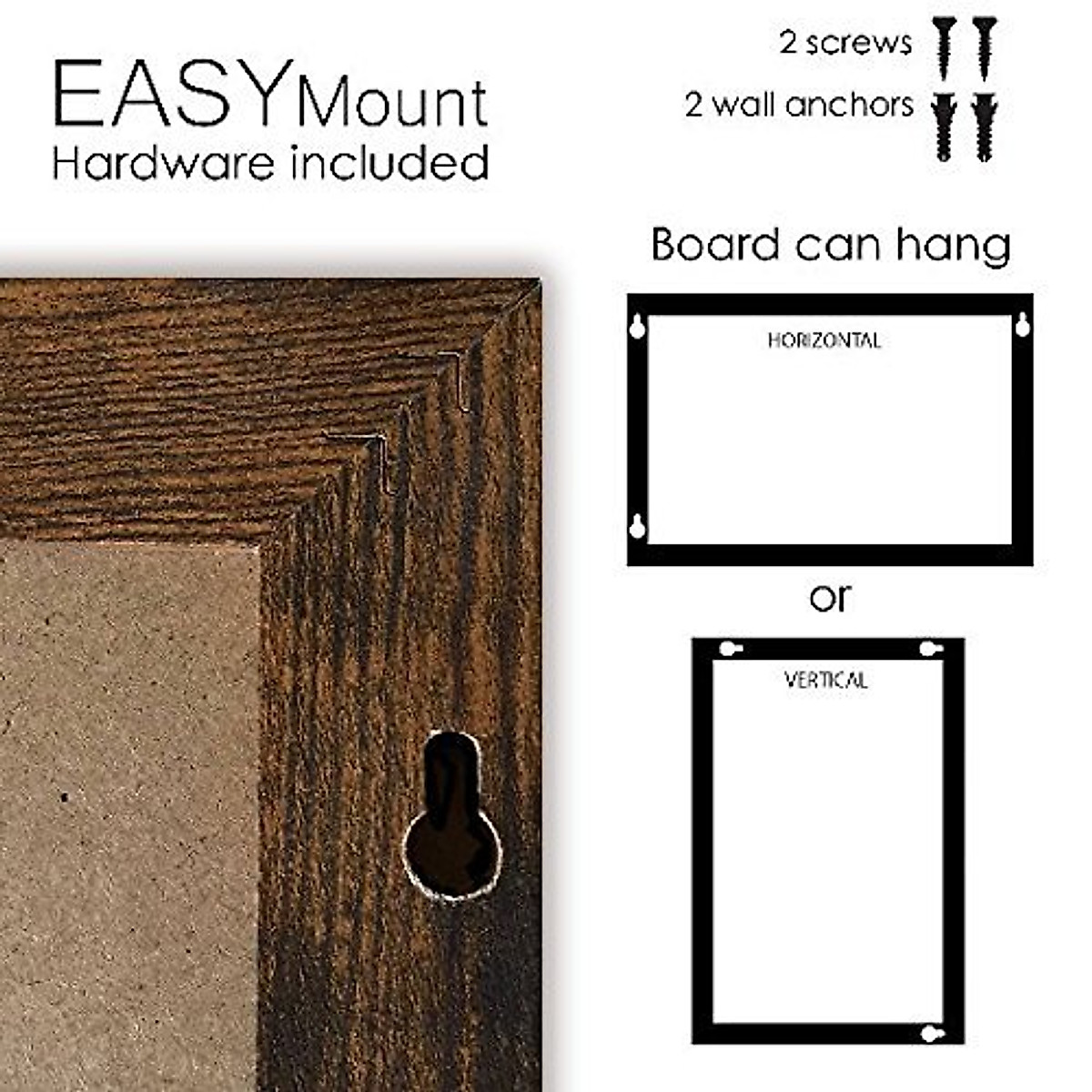 Loddie Doddie Magnetic White Board 24" x 36" - Magnetic Dry Erase Board with Built-in Marker Tray - Rustic Wooden Frame