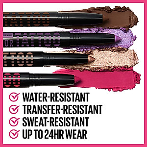 MAYBELLINE Color Tattoo Longwear Multi-Use Eye Shadow Stix, Eye Makeup, I am Determined (Dark Brown Matte)