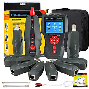 Network Cable Tester, AT226-C NF-8601W LAN Ethernet Cable Tester RJ45 UTP STP Diagnose Tone Tracer Network Cable Length Tester for RJ45, RJ11, BNC, PING/POE 8 Identifier Telephone Wire Tracker