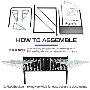 Thyle Mobile Blueprint Storage Black Vertical Poster Display Rack Heavy Duty Plan Holder with 12 Brackets Height Length Adjustable Rolling Stand Wheel File Organizer Stand for Office Home School