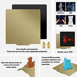 Ender 3 PEI Build Plate Upgrade, Double Side Print Bed Ender 3 pro, Textured PEI Spring Steel Sheet with Adhesive, 235 x 235 Magnetic Build Plate for Creality Ender 3 v2, Ender 5, Ender 3 V3 SE