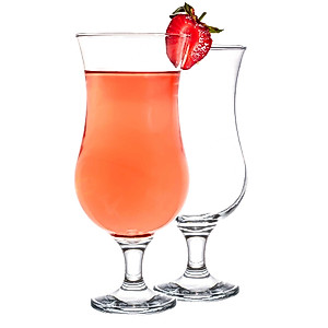 the mask el turko Large Hurricane Glass Set Of 6 Pcs 15.5 Oz / 460 Ml Milkshake,Tall Cocktail Glasses, Mojito, Margarita, Sangria, Pina Colada Glasses, Stemmed Big Coupe Glassware