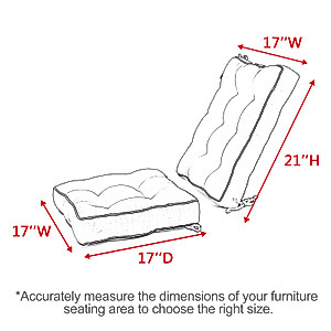 Favoyard Rocking Chair Cushion Set, Indoor & Outdoor Rocker Cushions, Water Resistant Seat Cushion Set for Patio Furniture 3-Year Color Fastness Chair Pads with Ties, Beige