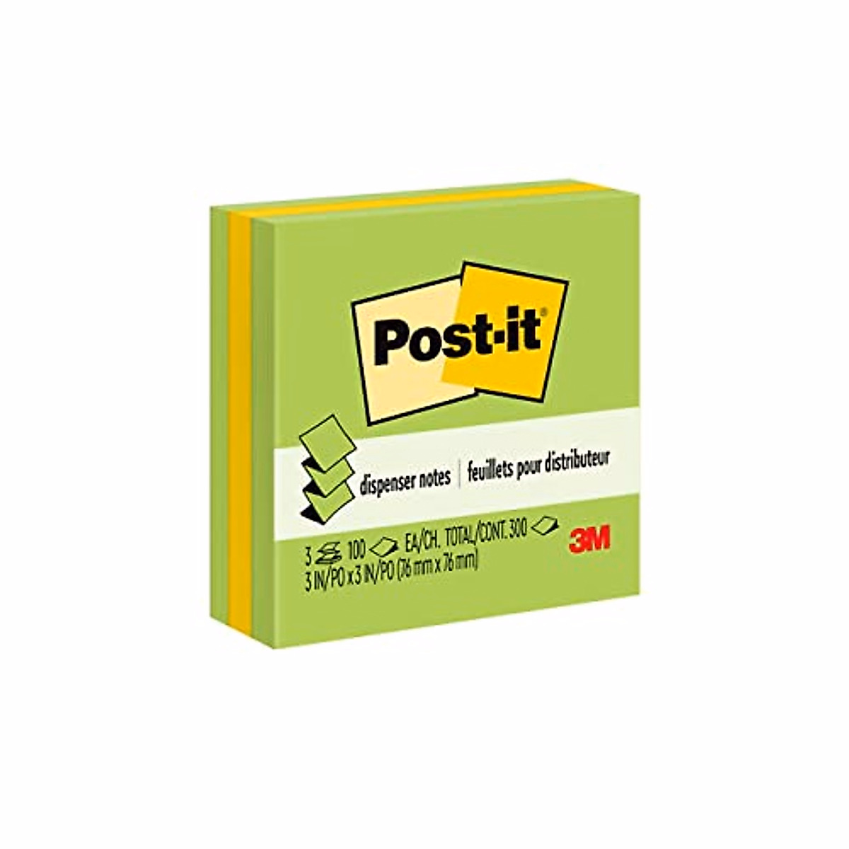 Post-it Pop-up Notes, 3x3 in, 3 Pads, America's #1 Favorite Sticky Notes, Floral Fantasy Collection, Bold Colors (Green, Yellow, Orange, Purple, Blue), Clean Removal, Recyclable (3301-3AU-FF)