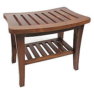 Ala Teak Indoor Outdoor Patio Garden Yard Bath Shower Spa Waterproof Stool Bench Fully Assembled