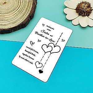 Wedding Gift for Sister and Brother in Law Wedding Engraved Wallet Card Gift Wedding Gift for Groom Bride Engagement Gift for Couples Bridal Shower Gift for Little Sister Big Sister Wedding Jewelry