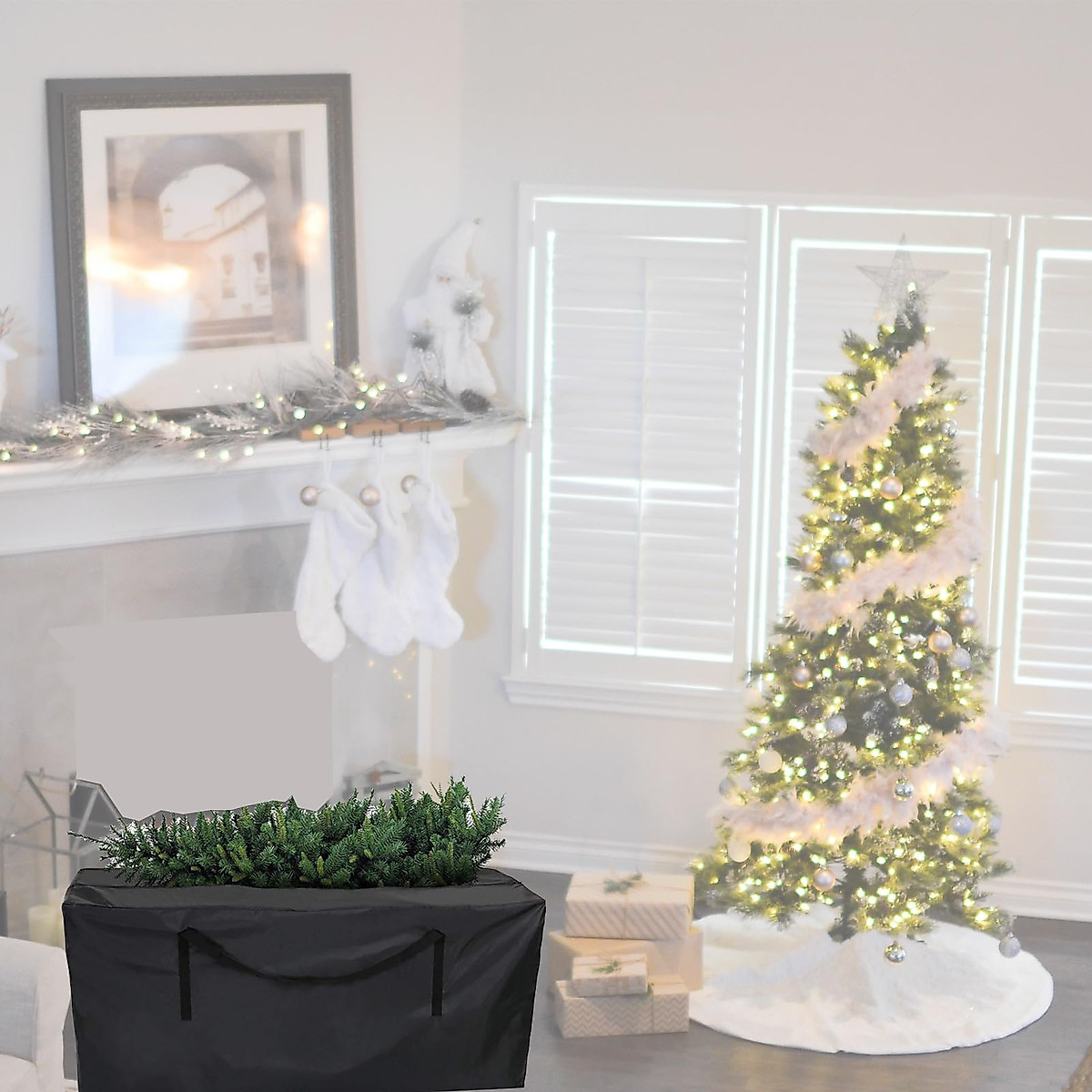 Aidetech Patio Furniture Cushions Storage Bag, 68" L x 30" W x 20" H Waterproof 420D Outdoor Patio Furniture Cover, Cushion Storage Bag for Clothes, Pillows, Christmas Tree with Zipper and Handles