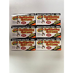 BIOPRONEXT Zoomed Repti Basking Spot Bulb Reptile Heat Bulbs - 100W Basking Light for Reptiles (6 Pack with 2 per Pack)-Includes Attached Reptile Lighting Encyclopedia