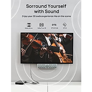 JSAUX 8K HDMI 2.1 Cable 3ft [Ultra Thin], 8K & 4K Slim 48Gbps Ultra High Speed HDMI Braided Cord, 4K @ 120Hz 144Hz, 8K @ 60Hz, HDR 10, HDCP 2.2 & 2.3, eARC Compatible with Roku TV/HDTV/PS5/Blu-ray