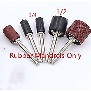 Bioristar 1/4 Inch Rubber Mandrel Sand Drum Holder Sanding Drum Rubber Bands with 1/8 Inch Shank for Sanding Drum Holder Sleeve Rotary Tool 12 Pcs