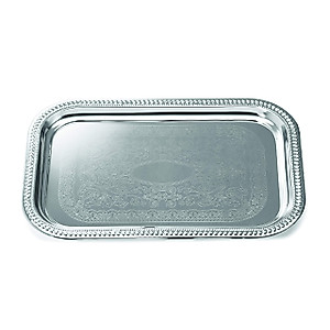 Tablecraft 18-1/2" x 12-1/2" Rectangular Chrome Plated Serving Tray
