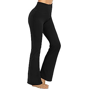 Promover Bootcut Yoga Pants for Women Flare Leggings High Waist Flared Bootleg Workout Pant for Casual Work Dress Pant(Black-33,M)
