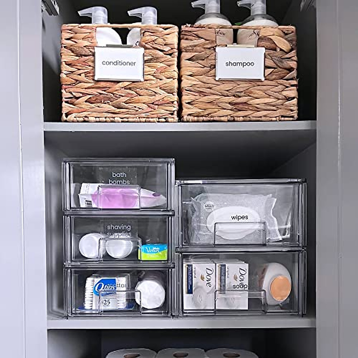 Oba Method Durable Clear 8.25 x 12.5 x 4.25 Acrylic Small Stackable Storage Container Drawer