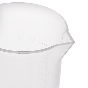 uxcell Measuring Cups 50ml PP Plastic Graduated Beaker Transparent for Lab Kitchen liquids 6pcs