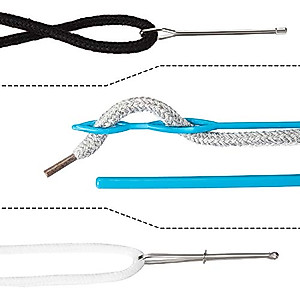 8 Pcs Drawstring Threader Tool Set, 2 Pcs Flexible Drawstring Threader Plastic Drawstring Replacement Tool 2 Pcs Metal Drawstring Threaders 2 Pcs Metal Tweezers and 2 Pcs Cord Locks for Shorts Hoodies