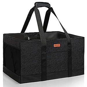 MHOMER Reusable Grocery Bags Heavy Duty Shopping Bags Large Grocery Totes with Reinforced Bottom Super Sturdy Handles, Black