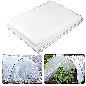 Yowlieu 6 Mil Clear Greenhouse Plastic Sheeting, 6.5' x 9.8' UV Resistant Polyethylene Greenhouse Film Hoop Green House Plastic Cover for Farms, Agriculture, Garden