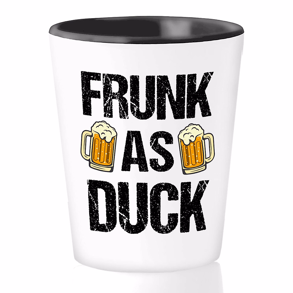 Flairy Land Funny Sarcasm Shot Glass 1.5oz - Frunk As Duck - Funny Alcoholics Cocktail Wine Beer Jokes Silly Drinker Adult Humor Laugh Gag Bestie