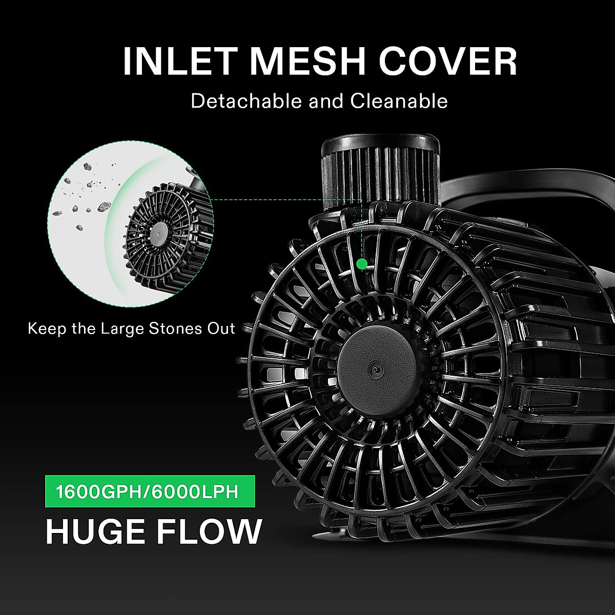 VIVOSUN 1600 GPH Submersible Water Pump, 100W Pond Pump, Ultra Quiet Aquarium Pump with 14FT. Lift Height for Pond, Waterfall, Fish Tank, Statuary, Hydroponic