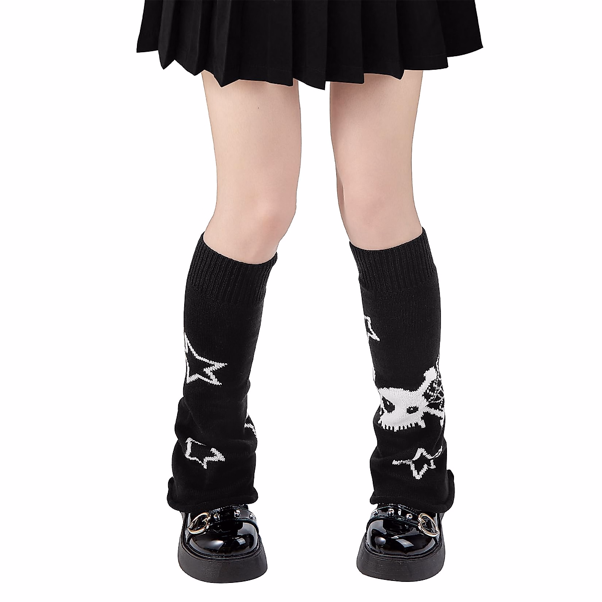 Leg Warmers for Women Girls Kawaii Y2K Leg Warmers Cutecore Gyaru Leg Warmers Goth Lolita Accessories Skull AB One Size