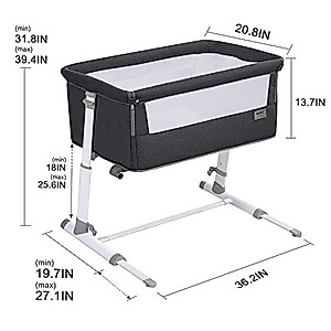 RONBEI Bassinet for Baby, Baby Bassinet Bedside Sleeper Bedside Bassinet Baby Crib for Newborn/Infants/Baby Boy/Baby Girl