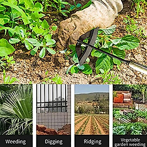 2PCS All-Steel Hardened Hollow Hoe,Durable Garden Weed Puller,Sharp Weed Removal Tool Gardening Edger Weeder Hand Shovel Edge Tool for Garden Weeding Rake Planting Hand Tools Loosening Soil
