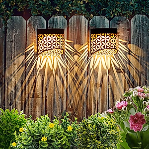 TIJNN Solar Deck Lights-2 Pack IP65 Waterproof, LED Landscape Lighting Solar Outdoor Light Solar Garden Light, Patio, Backyard, Patio - Iron Black