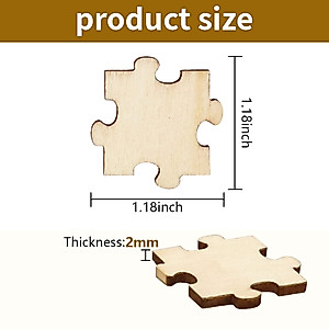 UPlama 300PCS Blank Puzzles, Freeform Blank Puzzle Pieces Blank Wooden Puzzles DIY Jigsaw Puzzles Plain Puzzle Pieces for Crafts, Arts, Card Making (1.18" x 1.18")