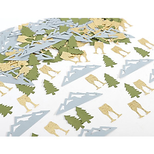 Camping Bachelorette Party Decorations - Mountain Bachelorette Party Confetti,Camp Table Glitter Confetti,Forest Hiking Bridal Shower Decorations,Last Trail Before The Veil Confetti