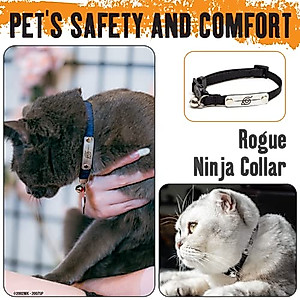 Naruto Cat Collars for Girl Cats, Boy Cats & Small Kitten Collar with Bell | Officially Licensed Naruto Shippuden Hidden Leaf Village Headband Breakaway Cat Collars for Naruto Gifts (Black, Rogue)