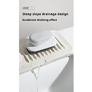 Silicone Draining Mat for Sink Kitchen Sink Splash Guard Longer Silicone Faucet Drainer Pad, Sink Protectors for Kitchen Sink Mat, Sponge Holder for Kitchen Sink Accessories