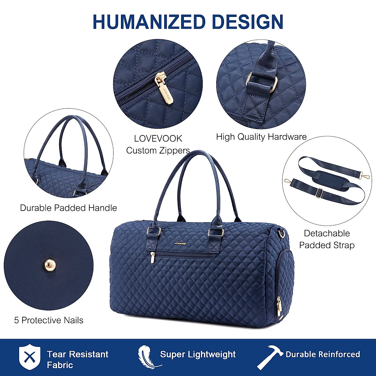 LOVEVOOK Travel Duffle Bag, Weekender Bag for Women with Toiletry Bag, Carry on Overnight Bag with Shoe Compartment, Gym Duffel Bag with Wet Pocket, Mommy Hospital Bags for Labor and Delivery