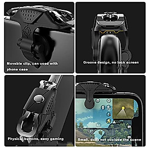 L1R1 Mobile Game Controller Triggers, Game Trigger for PUBG/Fortnite/Call of Duty/Survival Rules, Sensitive Shoot Controller Joystick Aim Fire Buttons Gaming Trigger Compatible with iPhone Android Phone