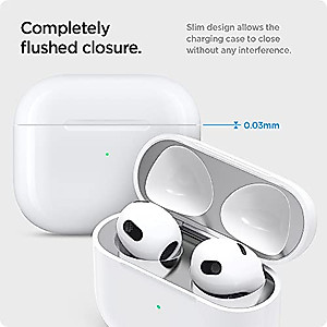 Spigen Shine Shield Designed for Airpods 3rd Generation (2021) Anti Dust Sticker for Airpods 3 Dust Guard - Metallic Silver