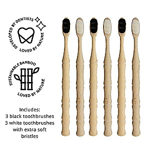 BANBUKES Bamboo Toothbrush, Biodegradable Toothbrushes with 20000 Extra Soft Bristles, Eco Friendly, Green & Compostable Toothbrushes for Pregnant Women, Braces, Sensitive Teeth Gum Recession-6 Pack